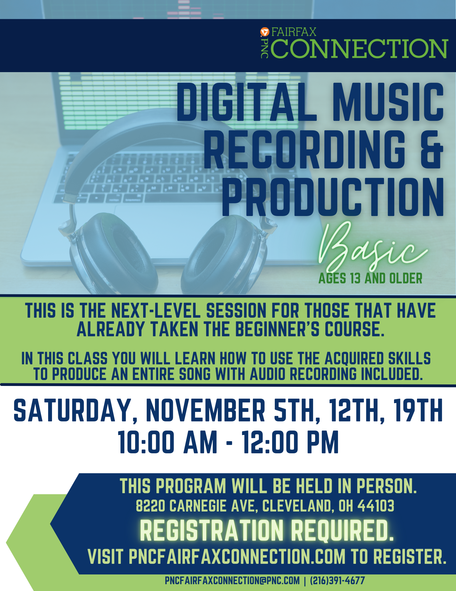 Digital Music Recording & Production - Basic (LIVE) - PNC Fairfax ...